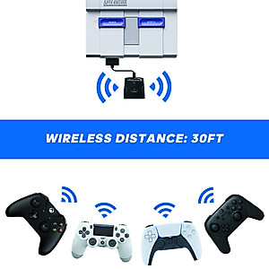Intec Gaming SNES Converter-Support PS5/PS4, Xbox One, Switch Pro Wire-Less Controller Play Retro Console, Consoles Adapter for Super Famicom Console(Not Compatible with Xbox Series X/S Controller)