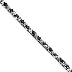 IceCarats 925 Sterling Silver Blue Sapphire White Topaz Tennis Bracelet