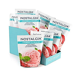Nostalgia ICP825STRAW8PK Premium Strawberry Ice Cream Mix, 8 (8-Ounce) Packs, Makes 16 Quarts Total