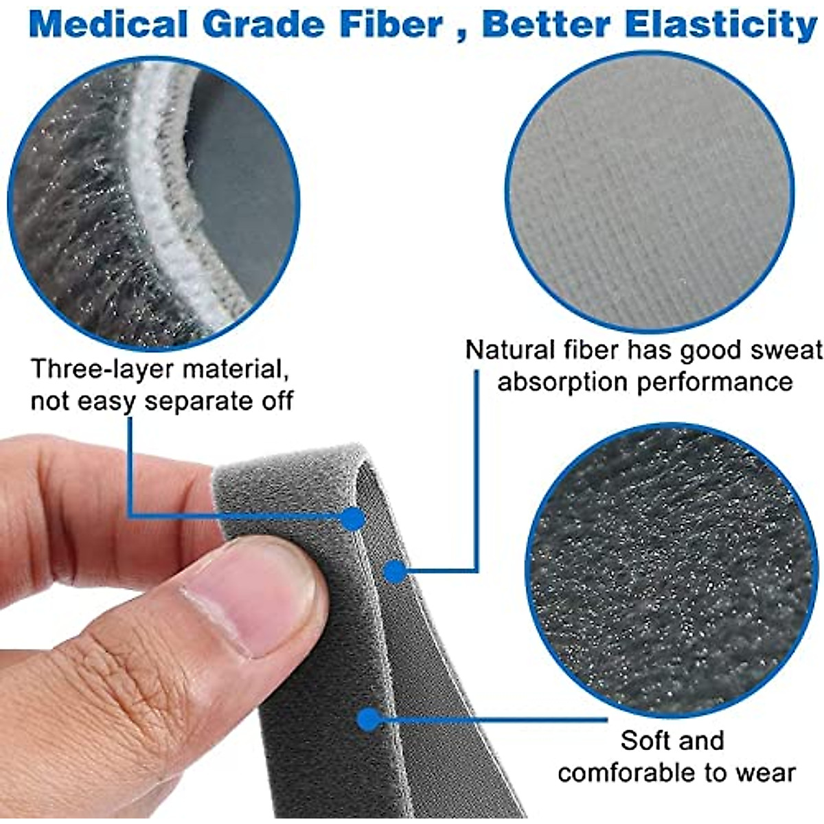 CPAP Mask Headgear Strap-Universal Headgear Strap for Full Mask-Adjustable Home Ventilator Mask Headband-Compatible with ResMed AirFit F20 N10 (Standard Size, Grey)-Replacement Part Without Mask