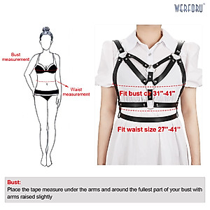 WERFORU Women Body Punk Waist Belt Adjustable Black Belt Halloween