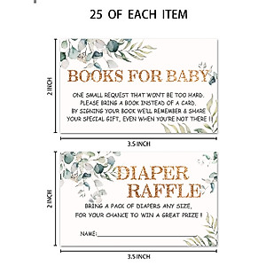 Yuansail Baby Shower Invitation Set, Fill In Invites Cards, Books For Baby, Diaper Raffle, Thank You, Boy, Each Design 25 Cards & Envelopes (Total 100 Cards) – (bb005-taozhuang)
