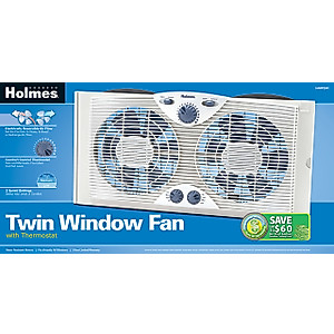 Bionaire Premium Digital Twin Window Fan with Remote Control | Holmes Dual Blade Twin Window Fan