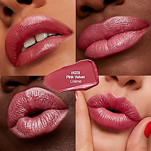 Revlon Super Lustrous Lipstick, Creamy Formula For Soft, Fuller-Looking Lips, Moisturized Feel, 423 Pink Velvet, 0.15 oz