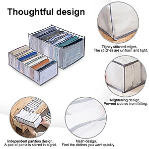 Arrozon 2 Pcs Wardrobe Clothes Organizer 7 Grids,Closet Organizers and Storage Baskets,Clothes Organizer For Folded Clothes,Storage Box For Jeans, Pant, Sweaters, t-Shirt, Underwear