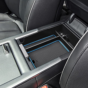 EDBETOS Center Console Organizer Compatible with Hyundai Palisade 2023 2024 Accessories Insert Tray Interior Secondary Armrest Storage Glove Box Divider ABS Material, (Not for 2020-2022), Blue Trim