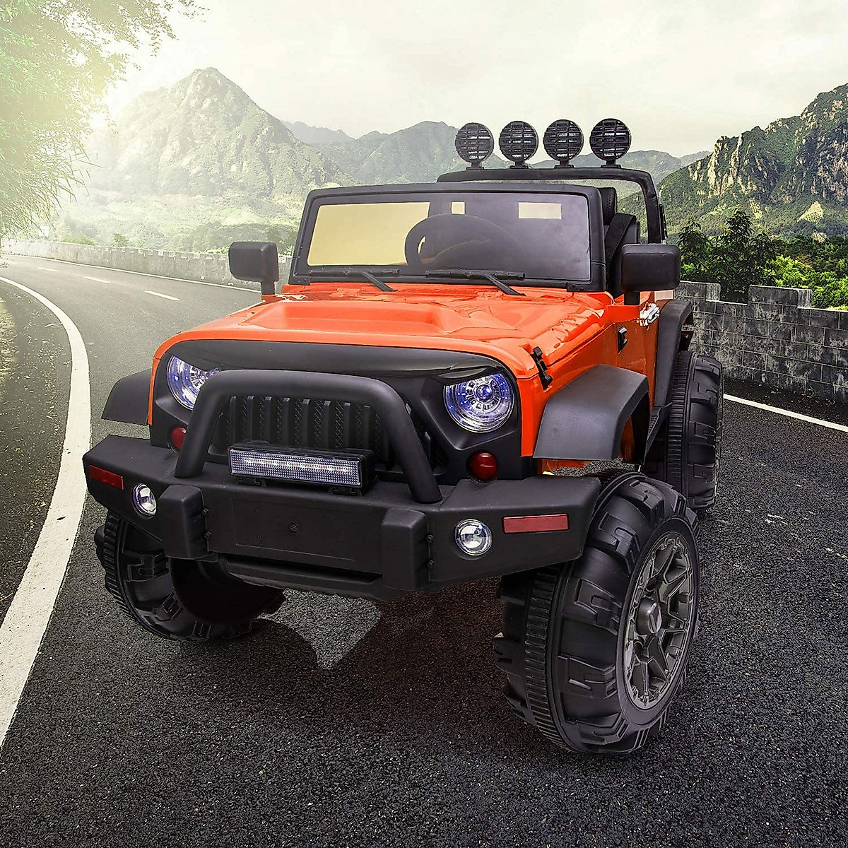 TOBBI 12V Kids Ride On Cars Truck with Remote Control 3 Speeds Toddler Motorized Vehicles Toys for Girls Boys (Orange)