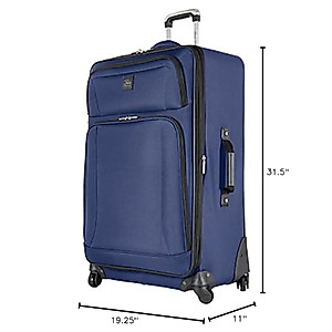 Skyway Epic Softside Large Checked Luggage - Lightweight Suitcase with Wheels | TSA Approved Travel Bag | Spinner Suitcase | Large Luggage Set with Telescoping Handle, 28 inch, Surf Blue