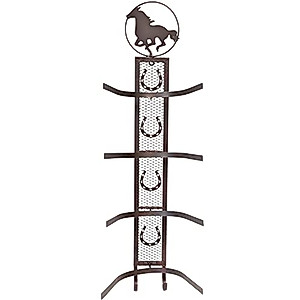 BestGiftEver Rustic Western Country Metal Horse 4 Cowboy Hat Rack Wall Mounted/Over The Door Holder