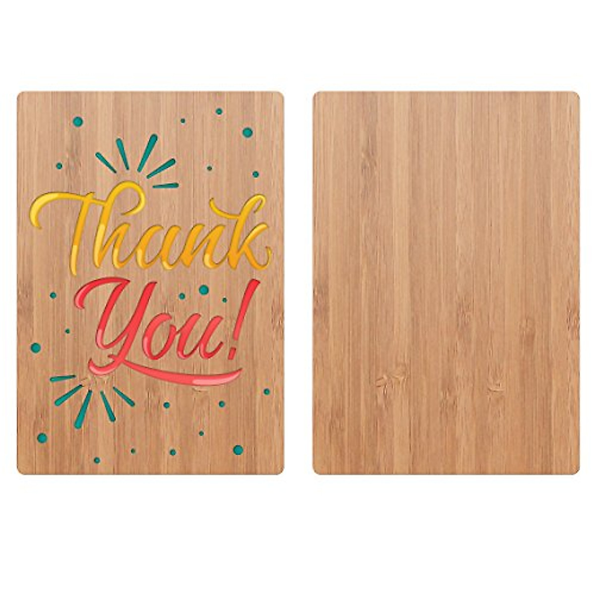 HeartSpace Cards Wooden Thank You Card With Confetti Design, Unique Gift For Any Occasion, Mother's Day, Father's Day, Anniversary & Special Greeting for Family, Friends, Teachers & Coworkers, Made from Sustainable Bamboo