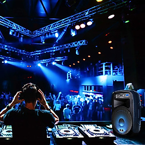 Proreck Dance 12 Portable 12-Inch 1000 Watts 2-Way Powered PA Speaker System Combo Set with Bluetooth/USB/SD Card Reader/FM Radio/Remote Control/Speaker Stand