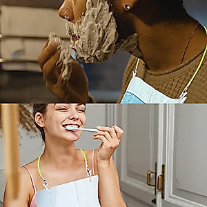 COTISEN Dental Bib Clips Metal Holder Autoclavable Silicone Chain Multiple Color Napkin Lanyard Mask Face Cover for Adults Elderly 5 PCS Set Durability Comfort Stretch Valuable Blue Purple Green