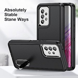 IDweel for Galaxy A53 5G Case with Build-in Kickstand(2022), Heavy Duty Protection Shockproof Anti-Scratch Rugged Slim Fit Protective Durable Case Hard Cover for Samsung Galaxcy A53 5G 6.5 Inch,Black