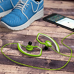 ARTIX Sport Workout Earbuds Headphones XJR, Built-in Microphone in-Ear Stereo Lightweight Wired Sweat-Proof Earphones, for Work, Travel, Running, Exercise, Works w/Smartphones, iPhone Android (Green)