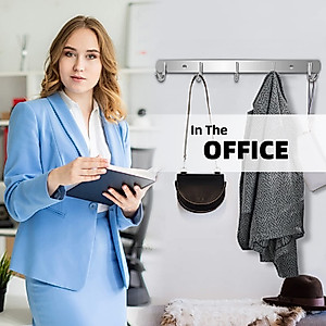 TooCust 2 Pack Thickened 304 Stainless Steel Wall Coat Rack - Heavy Duty Coat Rack Wall Mounted, Modern Wall Coat Rack with Hooks, Durable Wall Hangers,Jacket Hooks,Towel Hook Rack, Silver