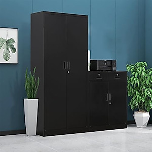 2 Drawers Metal Cabinet, 36” Locking File Cabinet for Garage、Classroom and Office - Black