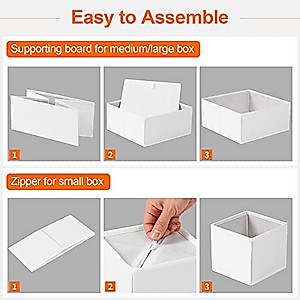 Stero 12 Pack Drawer Organizers for Clothing, Dresser Drawer Organizer Clothes, Fabric Foldable Closet Organizers and Storage Basket Bins for Clothes, Underwear, Bras, Socks (White)