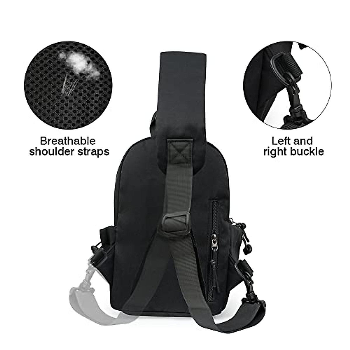 JBB Travel Walking Sports Crossbody Sling Bag Nylon Waterproof Chest Bag Backpack Shoulder Bag Men Women