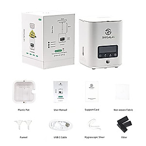 RayGalax Smart Planter for Indoor Plants, 20cm by 20cm Self Watering Pots Indoor Garden Grow Light with LED Table Desk Lamp Clock Humidifier Automatic Hydroponics Kit Planters for Herb, Small Plants