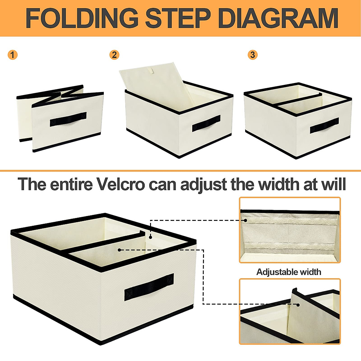 homyfort Hanging Closet Organizer with 5 Drawers and storage - 7 Shelves Organization, Foldable & Heavy Duty Clothes Storage for Wardrobe, Closet, Dorm, (49.6" H, Beige)