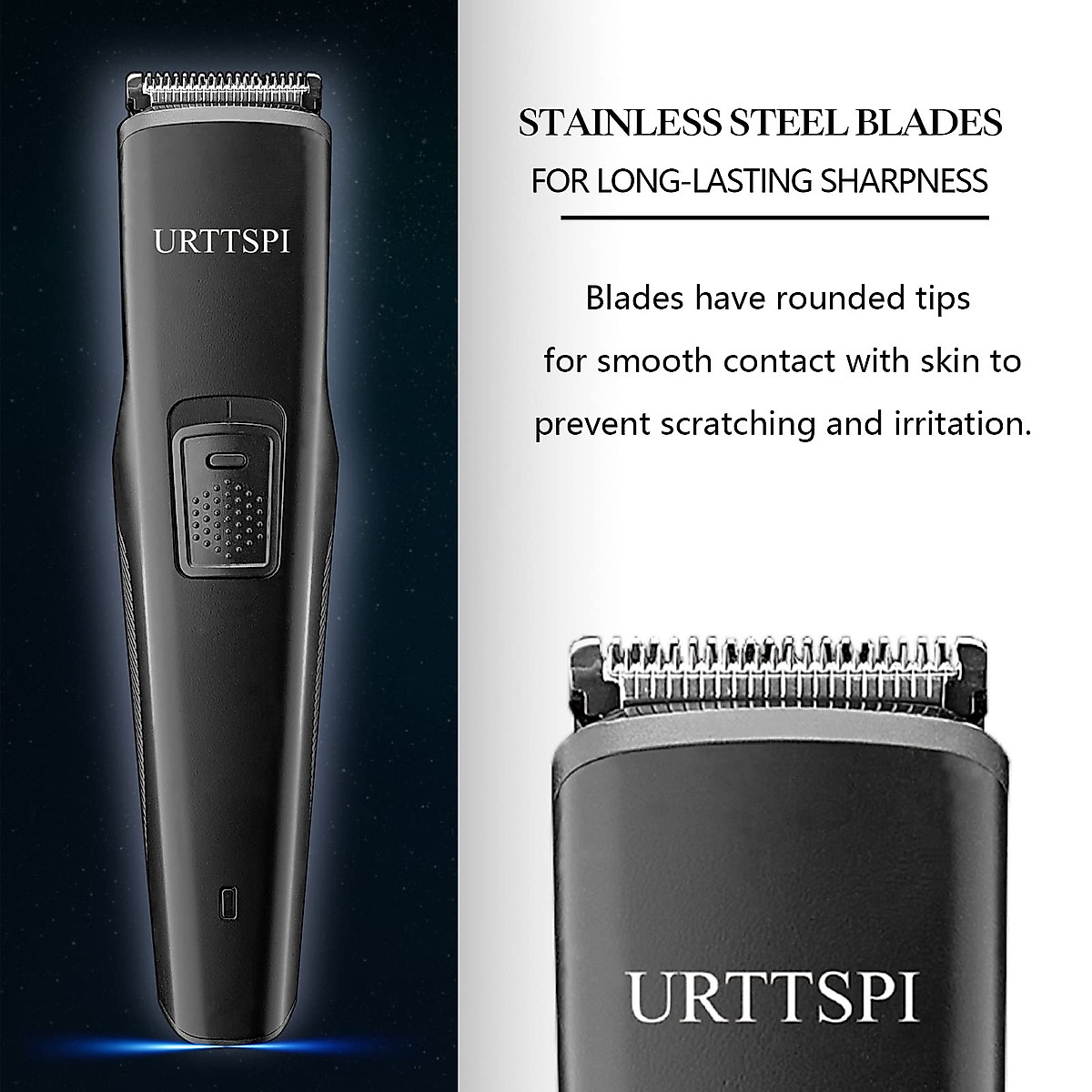 URTTSPI Cordless, Rechargeable,Electric Beard Mustache Hair Precision Trimmer Coded Guide Comb for Men