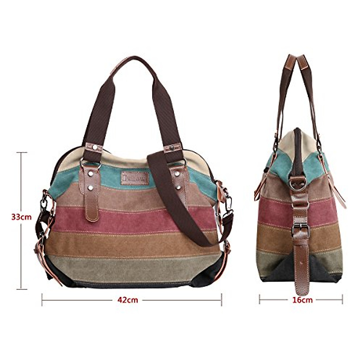 Eshow Women Canvas Shoulder Bag Hobo Handbags and Purse Cross-Body Bag Messenger Bag Travel Mom Bag for Women