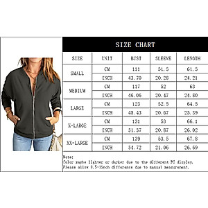 GeGekoko Womens Sweatshirt Long Sleeve Casual Loose Zip Up Jacket Outwear with Pockets Black