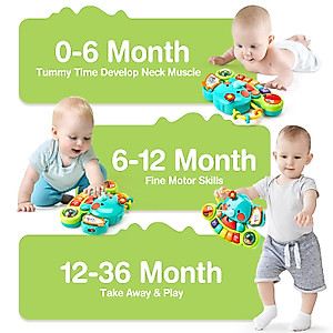 Baby Toys 6 to 12 Months Infant Piano Toys 6 9 12 18-Month-Old Baby Elephant Toys Musical Light Baby Early Learning Educational Toys Toy Gift Toy for 1-Year-Old Boys Girls Christmas Stocking Stuffers