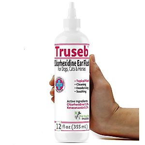 All Natural Ear Flush for Dogs & Cats, Ketoconazole & Chlorhexidine Ear Flush and Vet-Strength Ear wash with a Light Scent (USA) (Ketoconazole & Chlorhexidine Ear Flush, 12 oz)