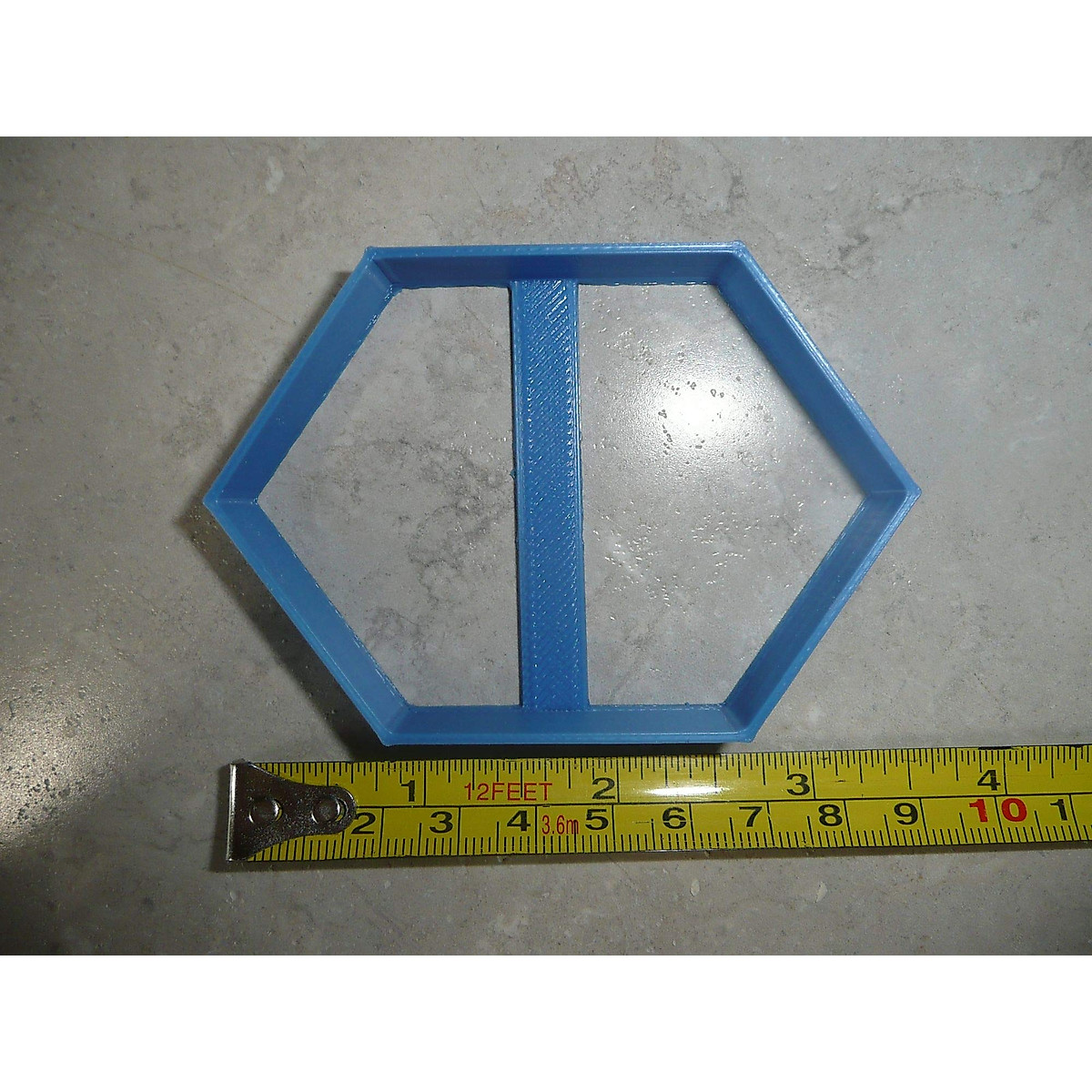 LONG HEXAGON OUTLINE SIX SIDED POLYGON SHAPE FRAME COOKIE CUTTER MADE IN USA PR3831