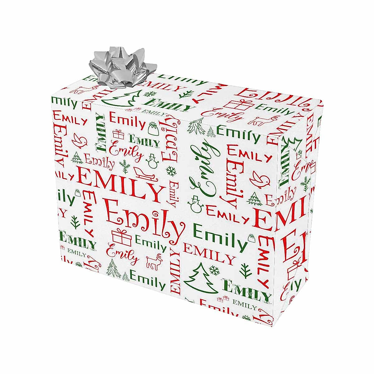 Artsadd Custom Christmas Wrapping Paper Rolls with Name Xmas Personalized Birthday Gift Wrapping Paper for Kids Men Women 58"x 23"