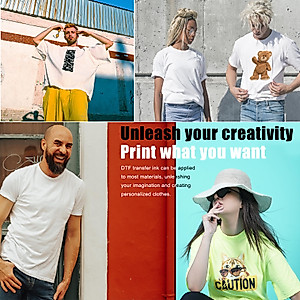 YOUEXPERT DTF Ink Premium Heat Transfer Ink Conversion Kit Refill for Epson L1800, R2400, L800, 1430, P400, P800, R2000, XP-15000 All DTF Printers, for DTF Film (CMYBK Wh, 6x100ml)