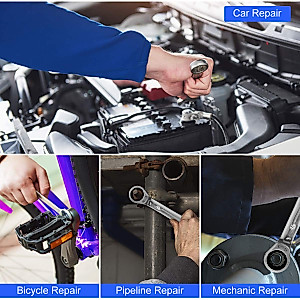 Prostormer 14-Piece Ratcheting Wrench Set, 6-19mm Metric Chrome Vanadium Steel Ratchet Wrenches, Combination Ended Spanner Kit with Storage Case