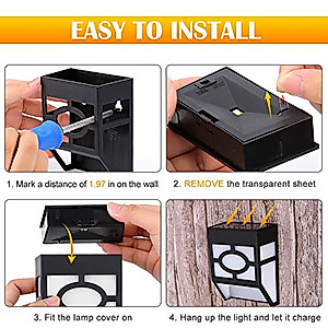 Greluna Solar Wall Lights Outdoor, 2 Modes Solar Led Waterproof Lighting for Deck, Fence, Patio, Front Door, Stair, Landscape, Yard and Driveway Path,Warm White/Color Changing,Pack of 8