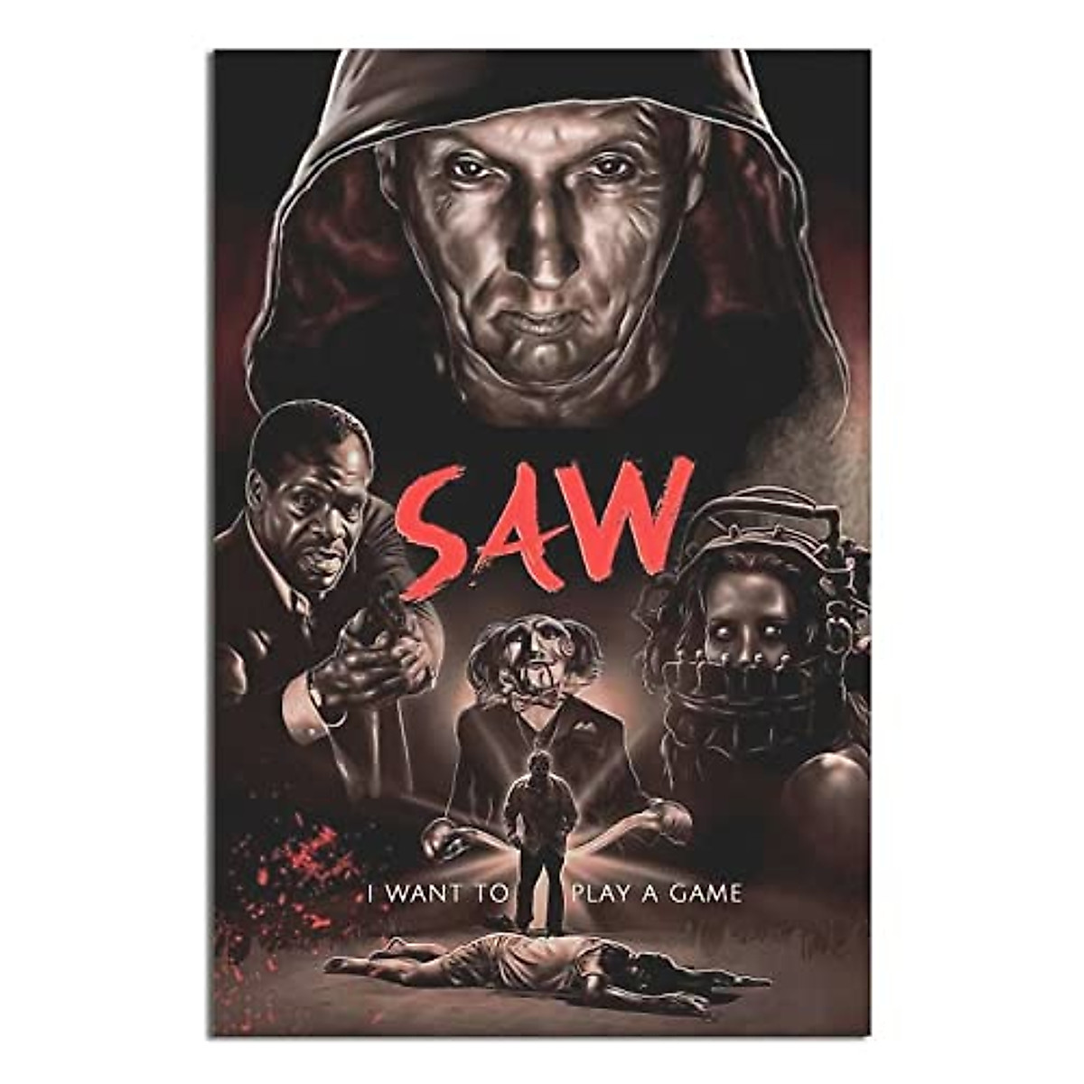 Saw Horror Movie Posters Bar Wall Decor Canvas Art Poster Decor Painting Posters Family Bedroom Office Decorative Posters Gift Wall