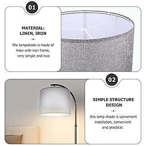 NOLITOY Drum Lampshade for Table Lamps Floor Lamp, 12.9 x 12.9 x 10 inch Linen Lamp Shade Medium Fabric Lamp Cover Handcraft Lampshade Replacement Grey