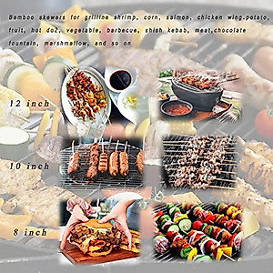 Natural Bamboo Skewer Sticks,12 Inch Wooden Candy Apple Sticks Caramel Apple Sticks Cotton Candy Stick for Assorted Fruits, Kebabs, BBQ, Grill, Marshmallow Roasting