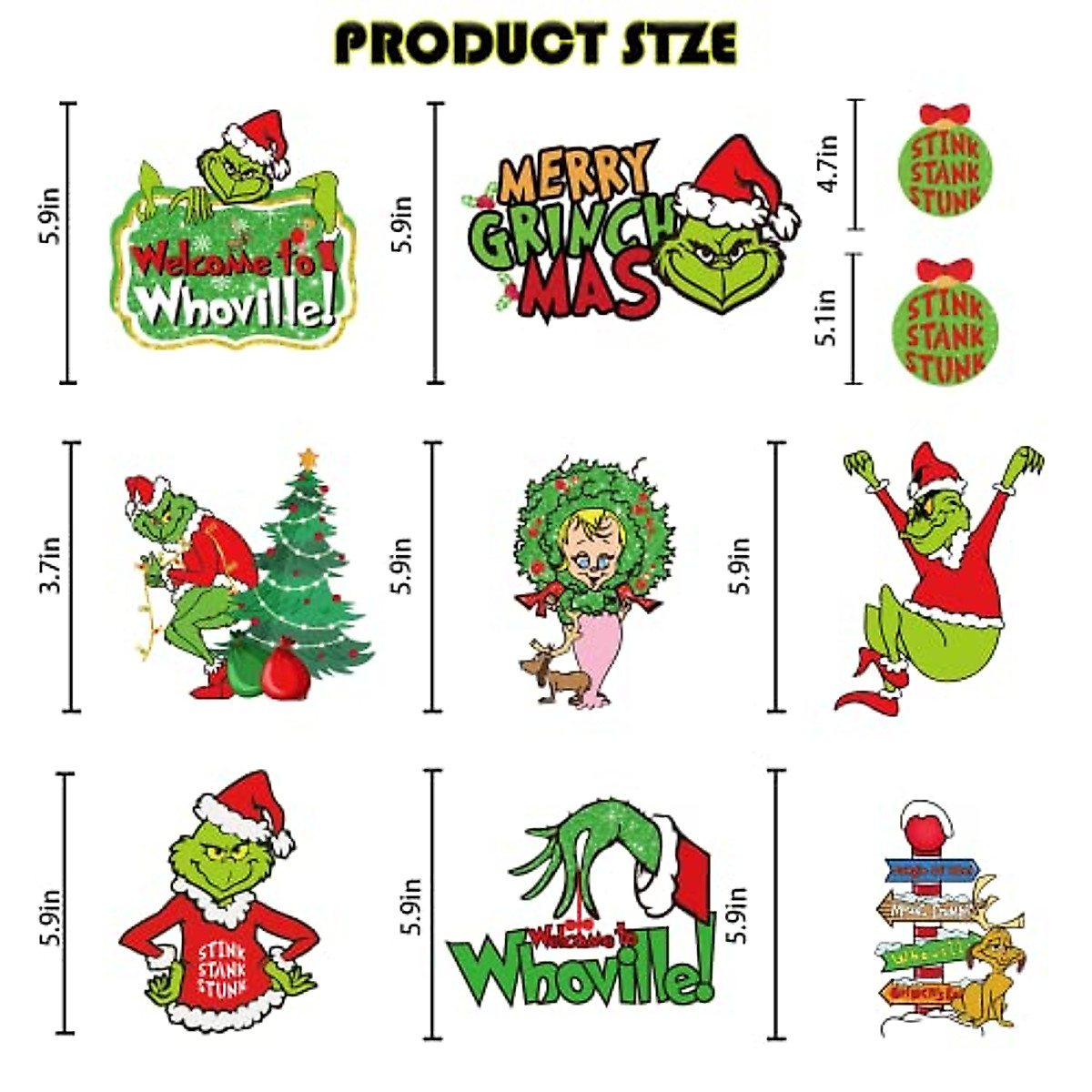 36 Pcs Whoville Christmas Decorations Hanging Swirls,NO-DIY Whoville Decorations Green Monster Christmas Decorations, Welcome to Whoville Hanging Decorations for Green Monster Party Decorations