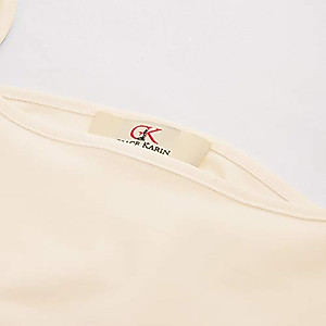 GRACE KARIN Women's Spaghetti Strap Petticoat A-Line Midi Tutu Tulle Prom Dresses for Party (Champagne,XL)