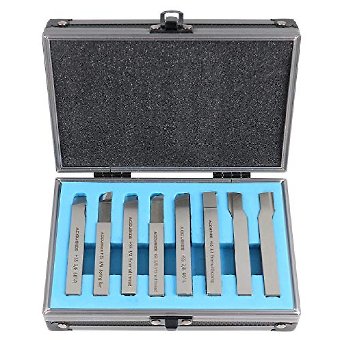 Accusize Industrial Tools 3/8'' 8 Pc Hss Tool Bit Set, Pre-Ground for Turning and Facing Work, 2662-2003