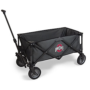 PICNIC TIME NCAA Ohio State Buckeyes Adventure Wagon Folding Wagon - Wagon Cart - Sport Utility Wagon - Beach Wagon Collapsible, (Dark Gray)