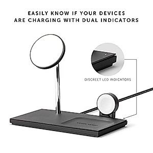 Native Union Snap 3-in-1 Magnetic Wireless Charger – For iPhone 14, 13, 12, AirPods Pro 2 & Apple Watch Ultra – Detachable Watch Puck with Extra USB-C Port – Adjustable Angle & Discreet LED Indicators