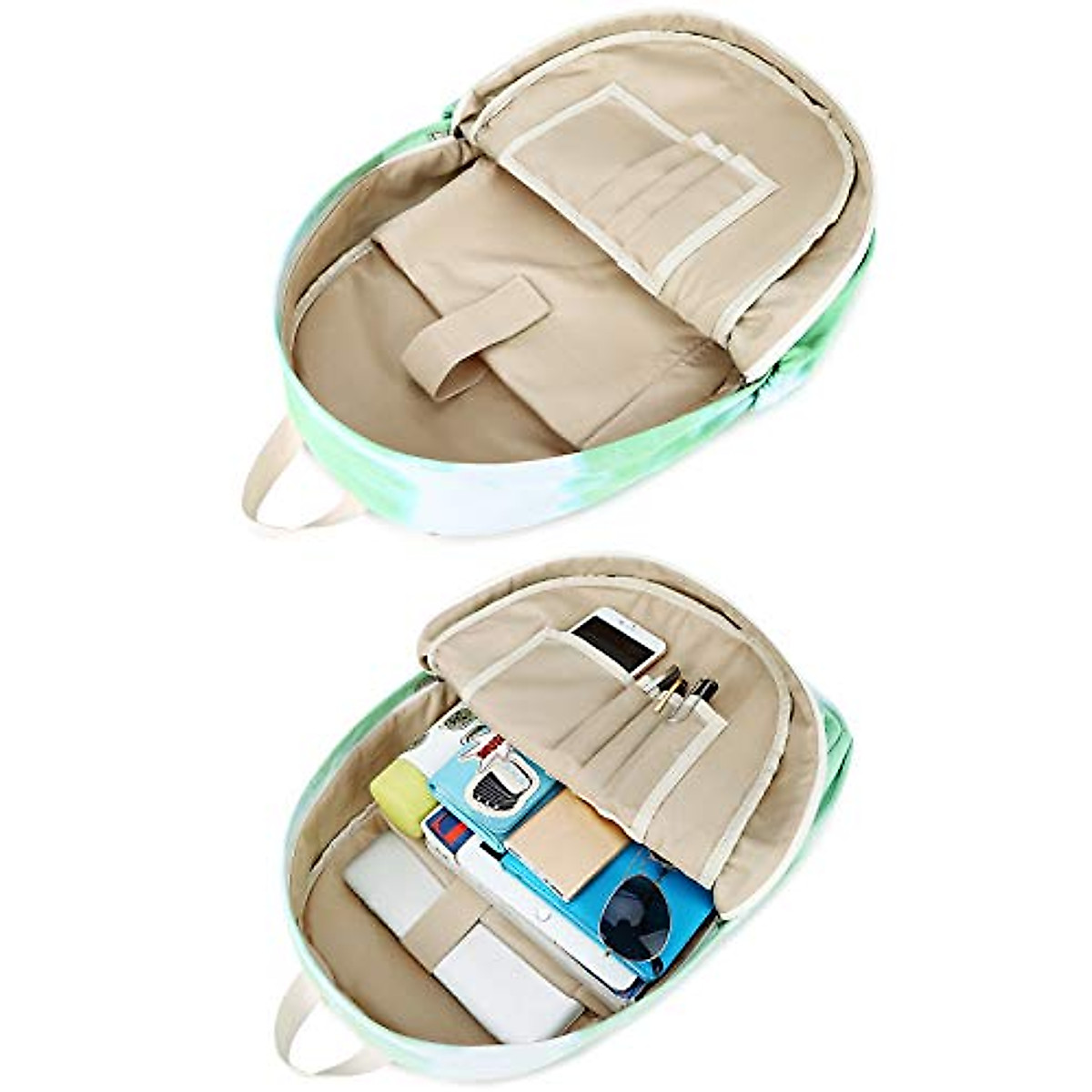 Canvas School Bag Backpack Girls or boy, Ranibow Style Unisex Fashionable Canvas Zip Backpack School College Laptop Bag for Teens Girls Students Casual Lightweight Travel Daypack Outdoor(Red)