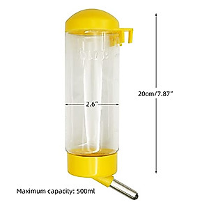 2Pcs Pet Water Bottle Rabbit Hang Water Drinking Bottle No Drip Small Pet Fountain Automatic Water Feeder Watering Systerm for Rabbit Guinea Pig Hamster Color Random