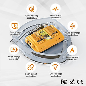 TeenPower 12/20V Max Battery Charger Replacement for Dewalt DCB102 Compatible with 12V 20V Max Lithium Battery DCB124 DCB203 DCB204 DCB606, 2-Port Simultaneous Charging