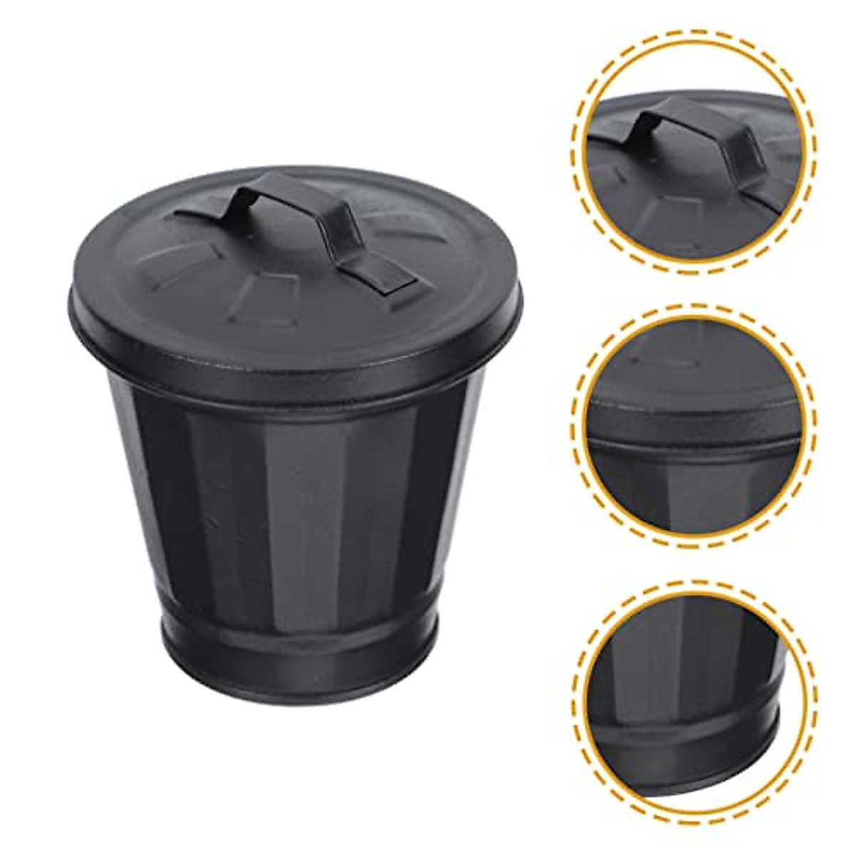 Toddmomy 2Pcs Mini Desktop Trash Can with Lid Small Waste Paper Bin Rubbish Basket Flower Holder Pot Planter Sundries Container Countertop Garbage Cans for Bathrooms Kitchens