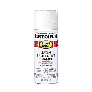 Rust-Oleum 7791830 Stops Rust Spray Paint, 12 Ounce, Satin White, 12 Fl Oz