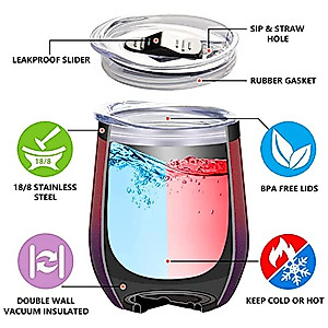 Ficsowy BFF Birthday Gifts for Women Wine Tumbler,Funny Thanksgiving & Gifts of Friendship for friend,Sister,Her,Coworker,Wedding,Insulated Double Wall Cup with Sayings(12oz,Gradient Red)