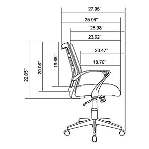 Realspace® Jaxby Mesh/Fabric Mid-Back Task Chair, Black