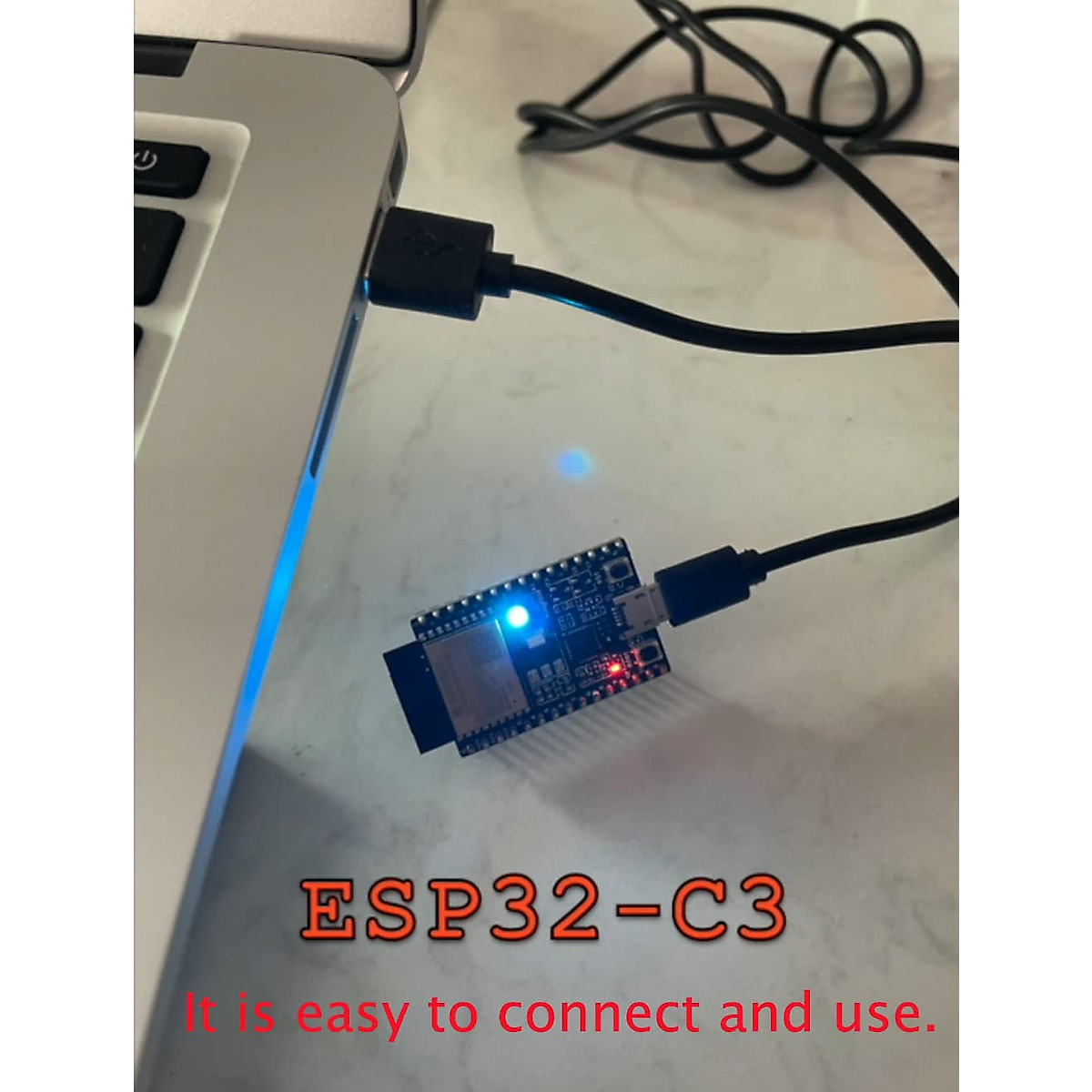 RCmall ESP32-C3-DevKitC-02 Development Board WiFi+BT+BLE 4MB SPI Flash Based on Espressif ESP32-C3-WROOM-02 Module (1 Piece)